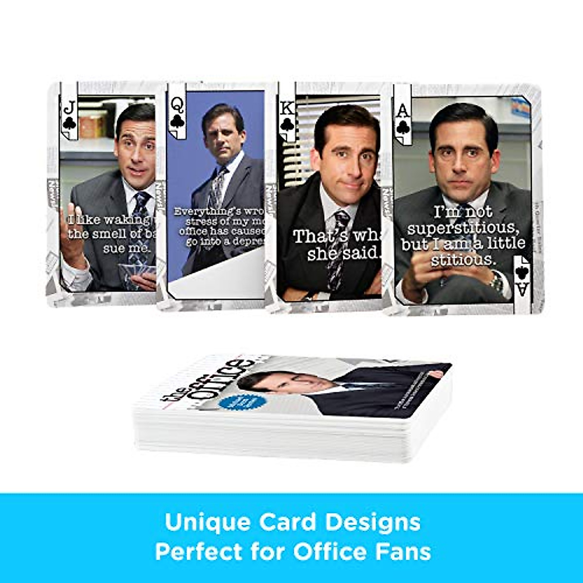 AQUARIUS The Office Michael Quotes Playing Cards - Michael Themed Deck of Cards for Your Favorite Card Games - Officially Licensed The Office Merchandise & Collectibles