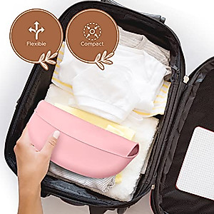 Baby Pick Silicone Bibs For Babies- BPA-Free Waterproof Bib With Pocket- Dishwasher Safe Feeding Bib With Food Catcher (Pink)