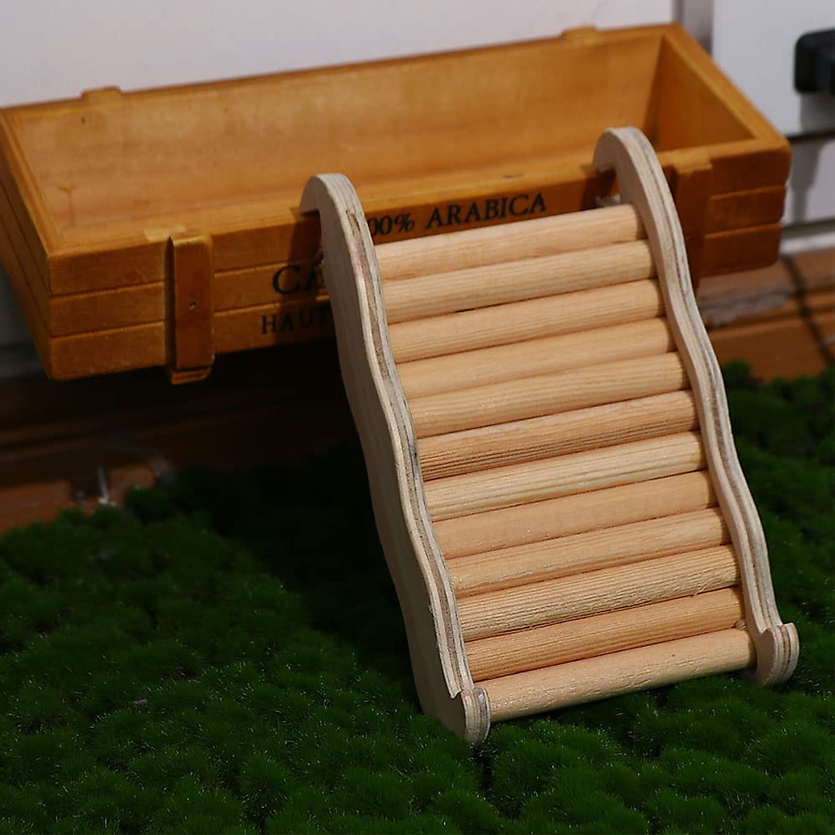 Leadigol Hamster Climbing Toy Wooden Ladder Bridge Squirrel Guinea Pigs Small Animals Ramp Bridge, Long Climbing Wooden Ladder for Hamsters Mice Mouse Gerbils Sugar Glider Rat and Other Small Animals