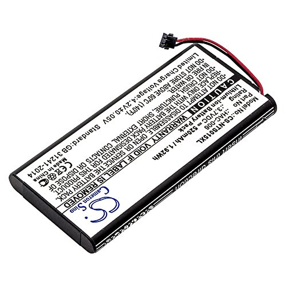 Yibudt 3.7V Battery Replacement for Switch Controller HAC-A-JCR-C0 HAC-015 HAC-A-JCL-C0 HAC-016,HAC-BPJPA-C0 HAC-006