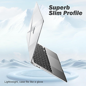 B BELK Compatible with MacBook Air 13 inch Case 2022 2021 2020 2019 2018 M1 A2337 A2179 A1932, Plastic Hard Shell Case + Keyboard Cover + Screen Protector for Mac Air 13 with Touch ID, Crystal Clear