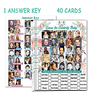 Baby Shower Games - Guess The Celebrity Baby Games Fun Baby Shower Games Adults - Baby Shower Games Favors for 40 Guests