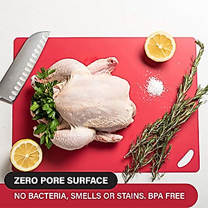 Bellemain Extra Thick Flexible Plastic Cutting Board Mats Non-Skid with Food Color Codes (Set of 4) (15"x11")