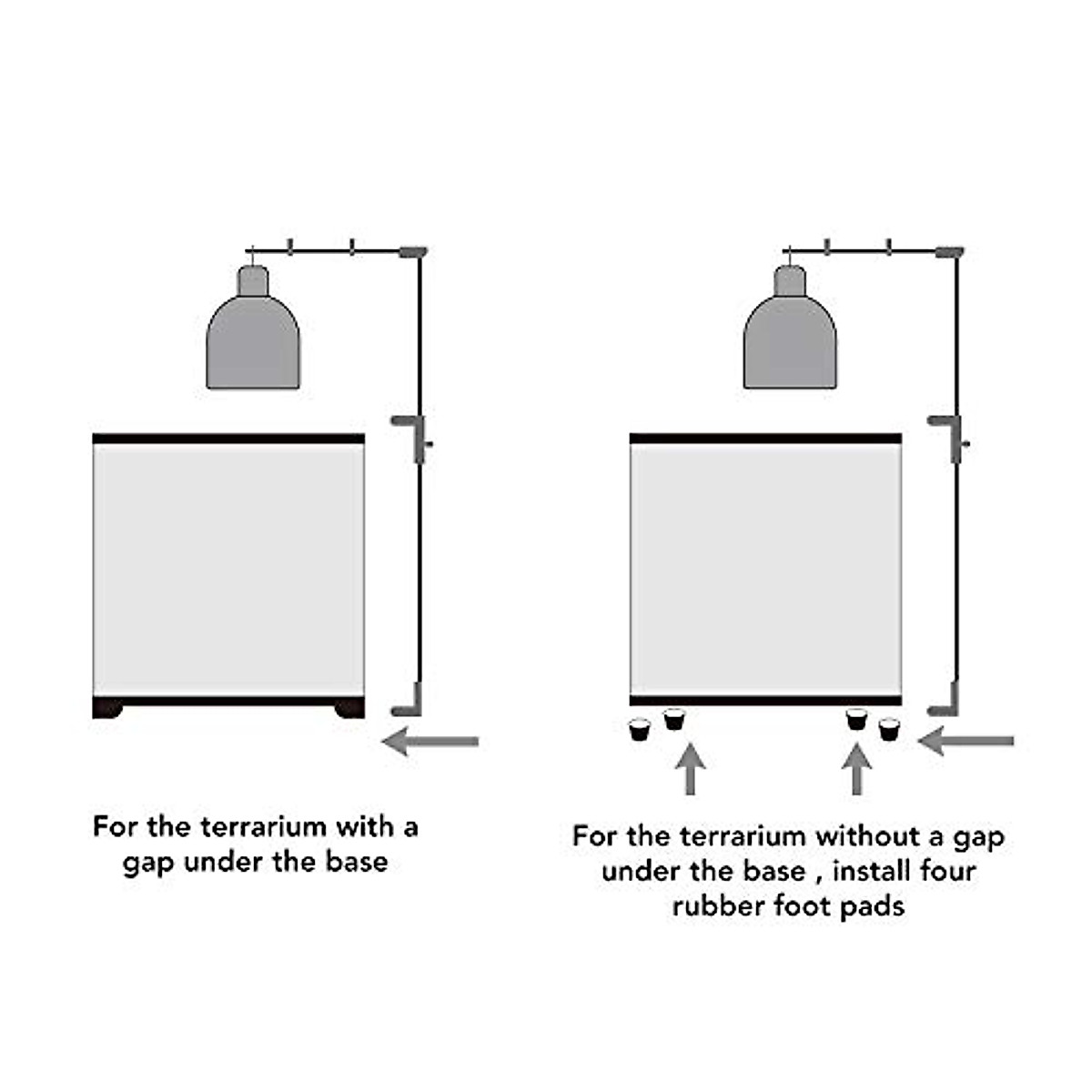 REPTI ZOO Reptile Dual Lamp Stand Lamp Hanger Holder Adjustable Metal Lamp Support for Reptile Glass Terrarium Heating Light