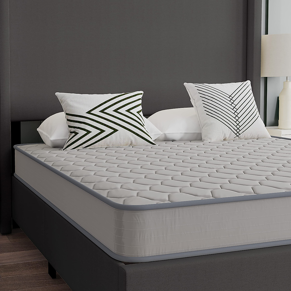 EMMA + OLIVER Astor Full Premium Mattress in a Box - 6" Hybrid Innerspring Mattress - CertiPUR-US Certified Foam - Medium Firm Support - Knit Fabric Top