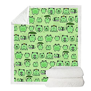 Juirnost Frog Blanket Frog Gifts for Women Frog Gifts for Frog Lovers Soft and Cozy Throw Blanket for Couch Sofa Bed Living Dorm Room Home Decor 50X60inch Soft Warm Lightweight