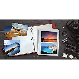 50 Count Photo Mounting Sheets, 11 x 9 Inches, Double-Sided, 3-Hole Punched, by Better Office Products, Refill Photo Album Sheets, Replacement Photo Album Sheets, Box of 50