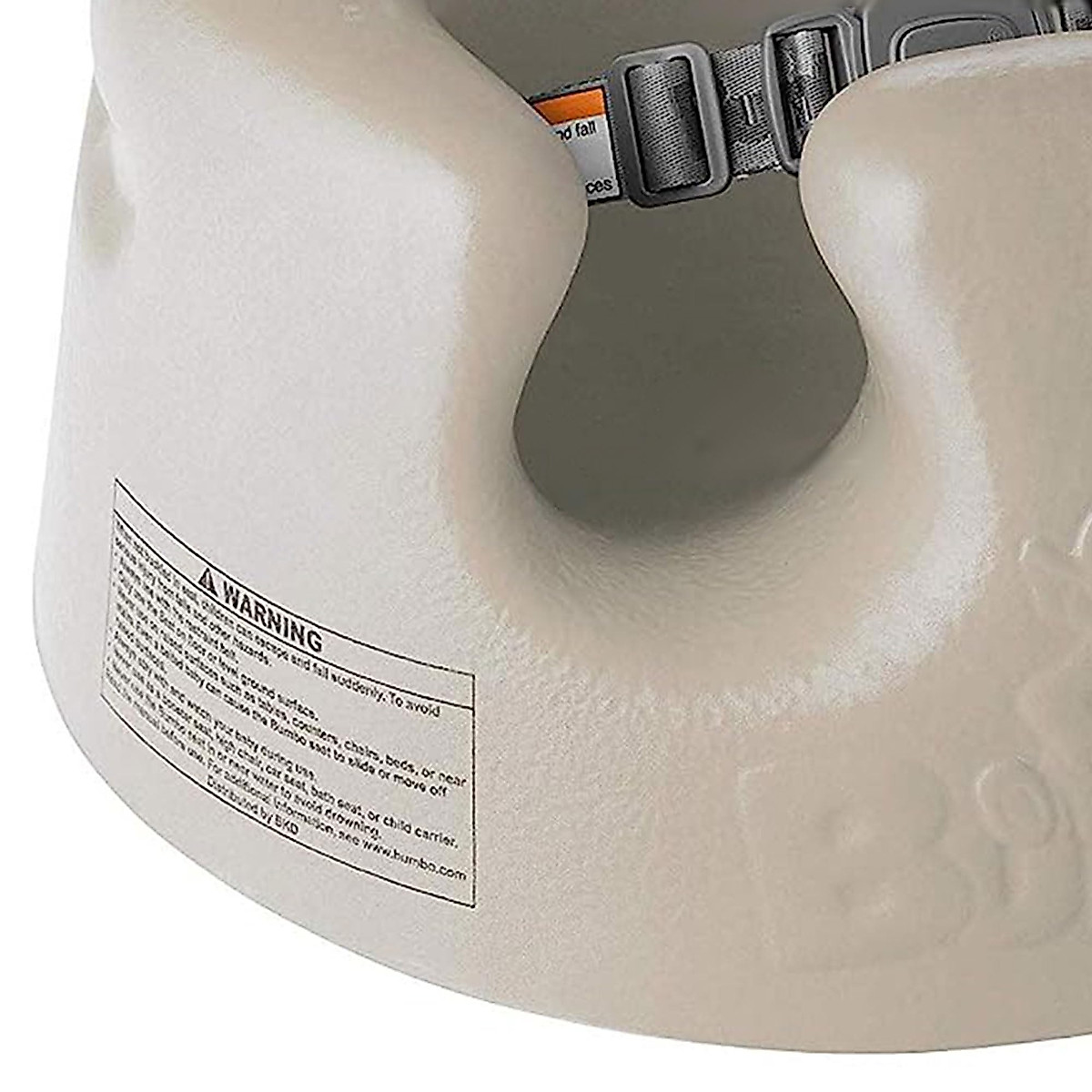 Bumbo Infant Floor Seat Baby Lounger Sit Up Support Chair for 3 to 12 Months with 3 Point Adjustable Safety Strap Harness and Rounded Backrest, Taupe