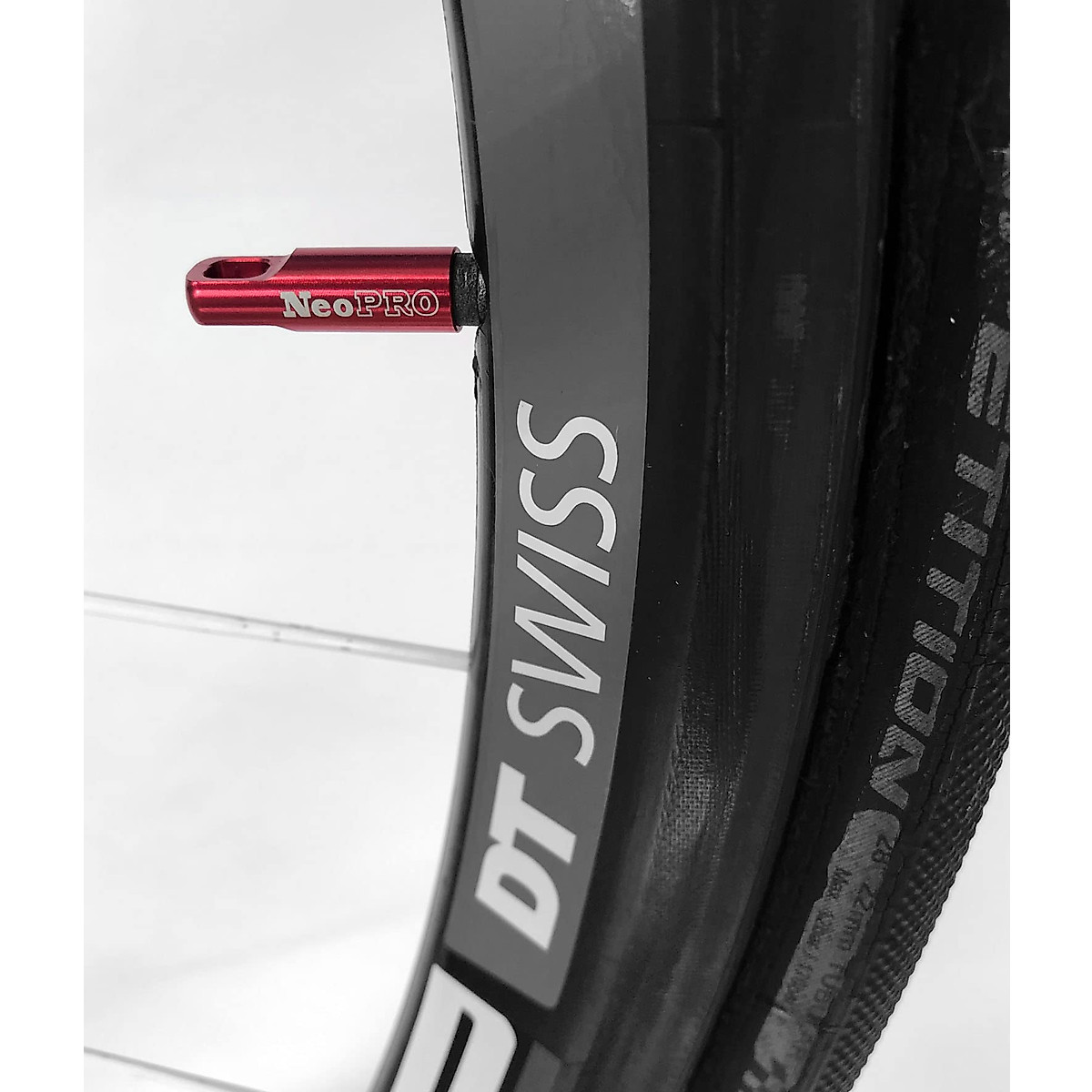 NeoPRO Bike Presta Valve Cap with Valve Core Removing Function Kit, Tire Dust Covers (Red)