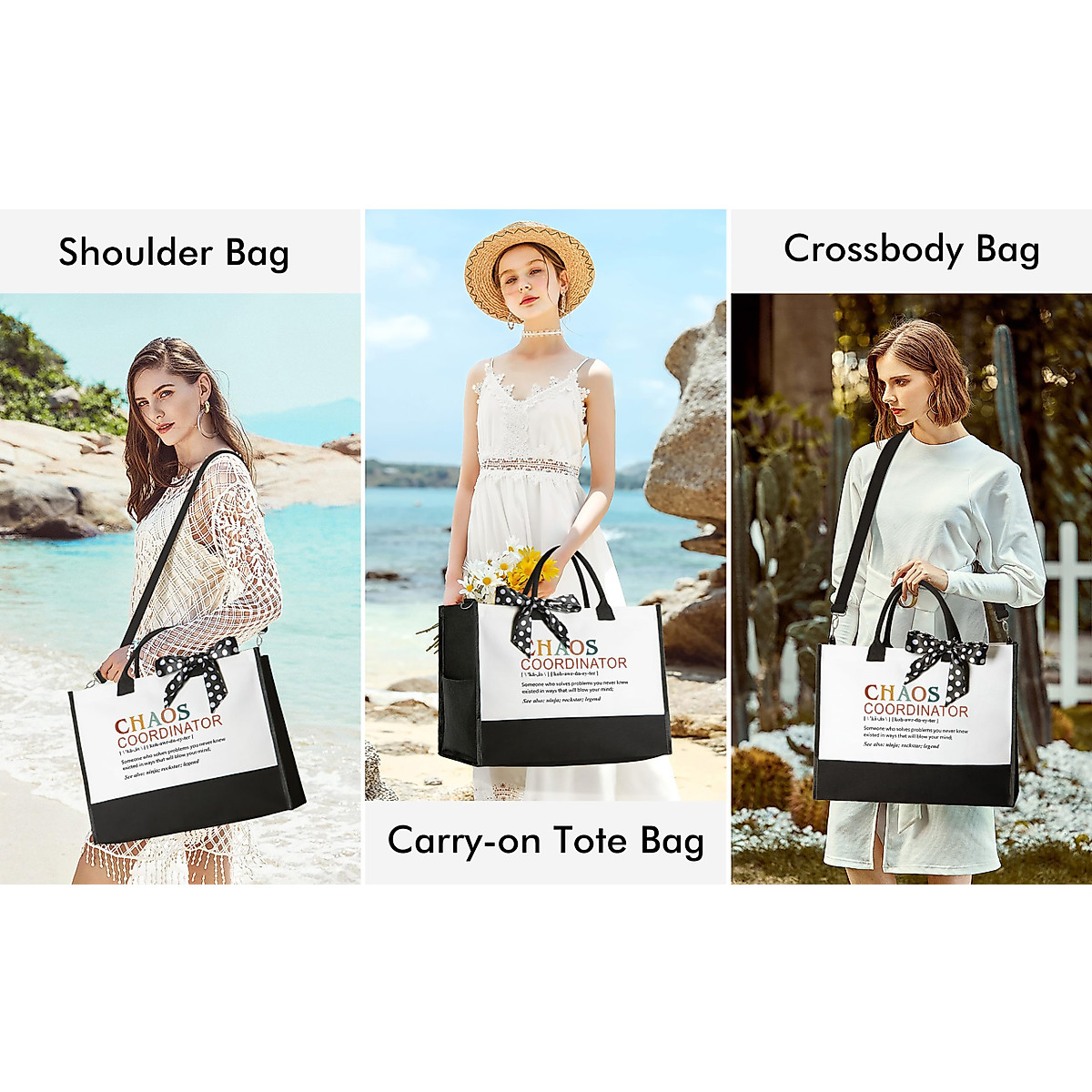 Christmas Coworker Gifts for Women Thank You Gifts, Boss Day Gifts Boss Lady, Birthday Chaos Coordinator Gifts for Manager Office Nurse Teacher Employee Appreciation Gifts - Canvas Tote Bag Makeup Bag