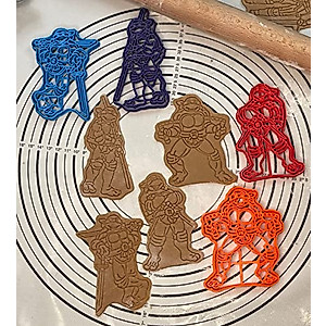 Set of 4 Ninja Turtle Raphael, Leonardo, Donatello & Michelangelo 6” Cookie Cutters and Molds Produced by 3D Kitchen Art