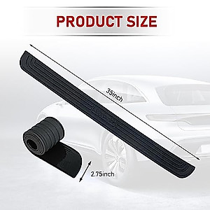 cueclue 1 PC Rear Bumper Protector, Car Universal Door Sill Protector Strip, Car Trunk Door Entry Guards, Car Exterior Trim Accessories, for Cars SUV (Black #Sport)