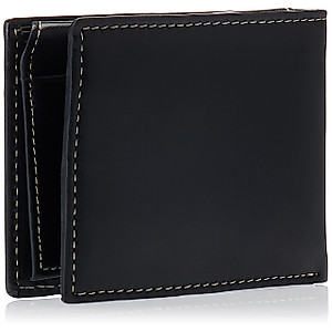 Timberland mens Leather Wallet With Attached Flip Pocket, Black (Cloudy), One Size
