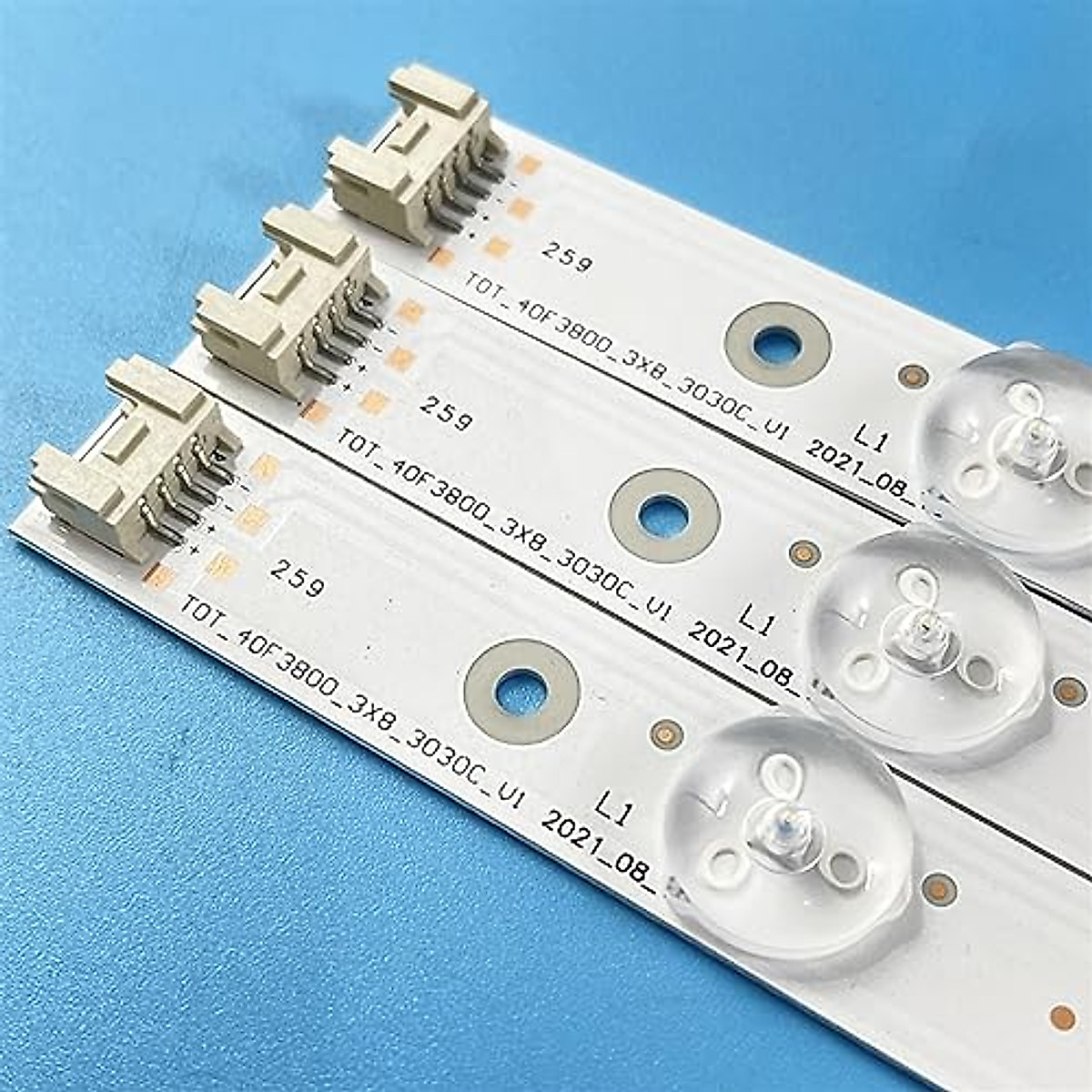 HABITZ TV's LED Backlight Strips Compatible with 40HR330M08A2 Led40d2710b 40FS3750TGAA 40FS3750TSAA LED Tapes Bands TOT_40F3800_3X8_3030C_V1