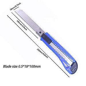 iRIIRIO 3 Sets Retractable Utility Knife with 18mm Extra Blade Retractable Craft Knife with Blade Utility Knife Retractable for Cutting Paper Cardboard Thin Sheet of Plastic Artwork
