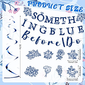 Tegeme Something Blue Before I Do Banner Blue Bridal Shower Decorations Hanging Blue Flower Party Favors for Bridal Shower Bachelorette Engagement Wedding Party