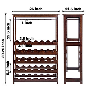 Beyond Your Thoughts 30 Bottles Wine Rack with Glasses Holder Freestanding Wine Shelf Storage Wine Rack for Home Kitchen Dining Room