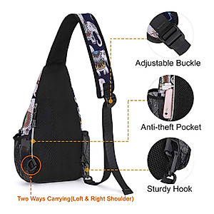 MOSISO Mini Sling Backpack,Small Hiking Daypack Pattern Travel Outdoor Sports Bag, Elephant