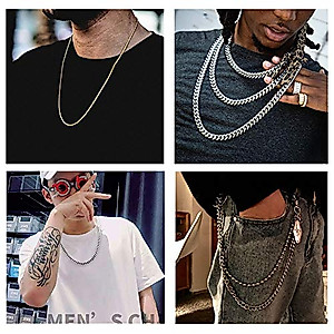 Men's Gold Curb Chain Stainless Steel 18" Inches Solid 6mm Miami Cuban Link Chain Choker Necklace