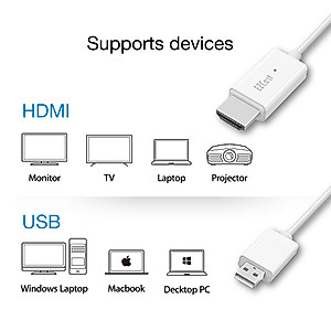 EZCast MagicLink USB to HDMI Cable Adapter, Screen Extender, Plug and Play, Portable Streaming Device, Stream 1080P Video and Audio to Your Screen, Supports Windows, Mac, Airplay, 1.5m/5ft