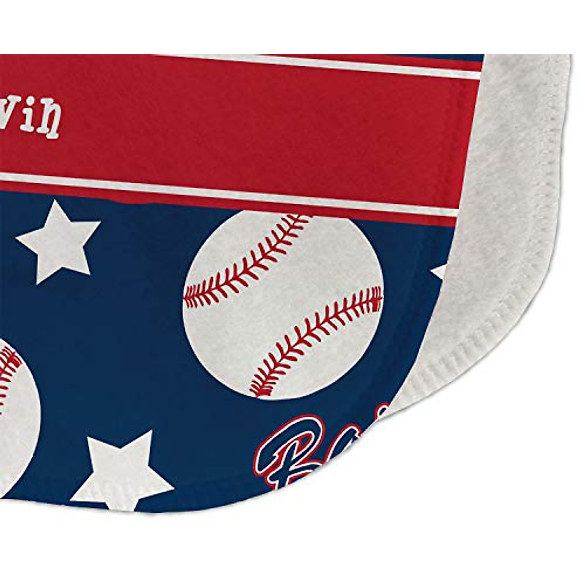 Personalized Baseball Burp Cloth - Fleece w/Name or Text