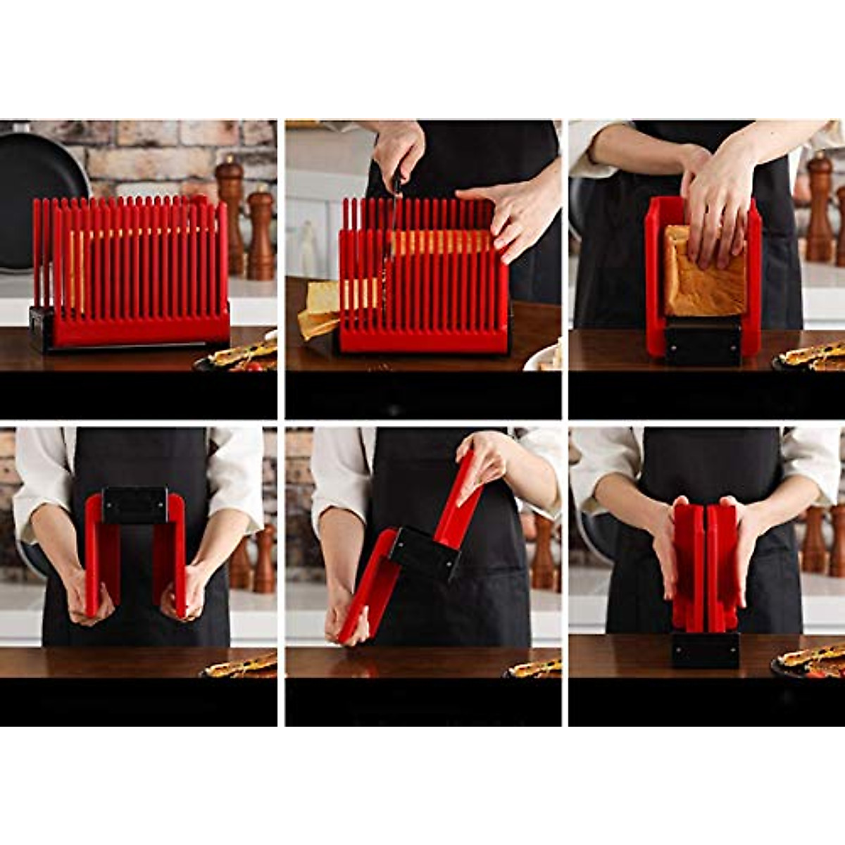 QZUKOY Foldable Toast Bread Slicer Bread Cakes Uniform Cutting for Homemade Bread Loaf