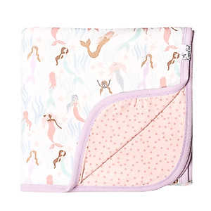 Large Premium Knit Baby 3 Layer Stretchy Quilt Blanket Coral by Copper Pearl