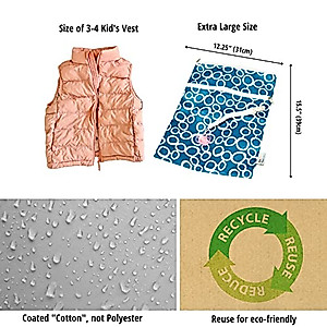 Waterproof Wet Dry Diaper Bags. 2 Pockets, Washable, Reusable for Beach, Pool, Daycare, Stroller, Snowboard Travel, Cloth Towel 12”x14” 2 Pieces (Navy Blue & Aqua)