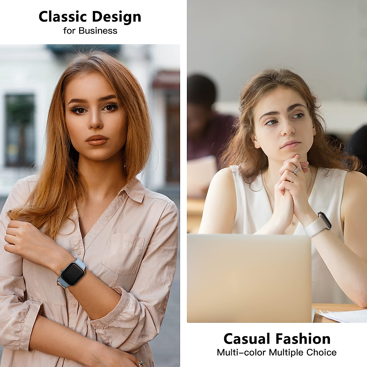 6 Pack Sport Bands Compatible with Apple Watch Band 38mm 40mm 41mm 42mm 44mm 45mm 49mm,Soft Silicone Waterproof Strap for iWatch Ultra2 Series 9 Ultra 8 7 6 5 4 3 2 1 SE Women Men (Black/White/Pink