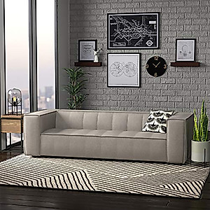 Amazon Brand – Rivet Thomas Modern Upholstered Sofa Couch, 101.2"W, Grey