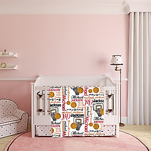 Munific Personalized Baby Blanket Gift - Basketball Blanket - Sports Basketball Personalized Baby Blanket - Custom Baby Name Monogrammed Blanket