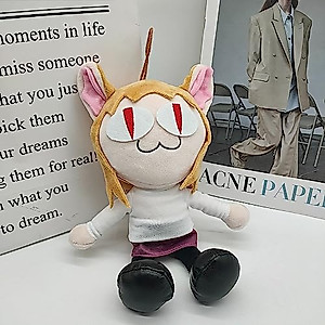 2023 New Anime Cat Ne-co A-rc Plush, 10.6 in Cute Plush, Animals Stuffed Animal Plush Doll, Anime Cat Plush Figure Pillow Toys for Kids and Fans and Collectors Kids Bed Sofa and Home Dec