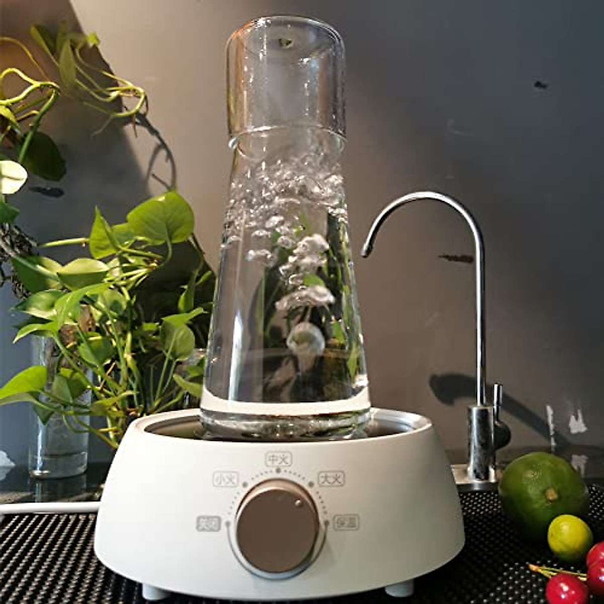 ZILJJ Clear Bedside Water Carafe Set with Tumbler Glass for Bedroom, Bedside Night Water Carafe Set with Glass, Mouthwash Decanter for Bathroom, Water Carafe with Cup for Nightstand (30 oz/850ml)