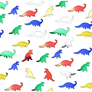 Dinosaur Metallic Confetti (75 Grams 5,250 Pieces) T-Rex Brontosaurus Jungle Foil Jurassic Dino Glitter for Kids and Children Birthday Party, Arts & Crafts by JPACO