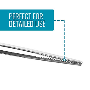 MABIS Surgical Tweezers and Dressing Forceps, 5.5 inches long, Serrated, Stainless Steel