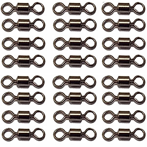 100pcs Fishing Barrel Swivels, Rolling Swivels Stainless Steel Swivels Fishing Tackles Black Nickel Ball Bearing Swivels for Freshwater Saltwater Fishing 12#