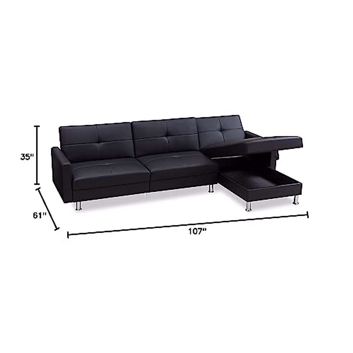 Gold Sparrow Davenport Sectional, Black