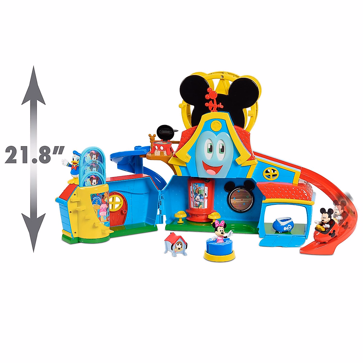 Disney Junior Mickey Mouse Funny the Funhouse 13 Piece Lights and Sounds Playset, Includes 3 Figures