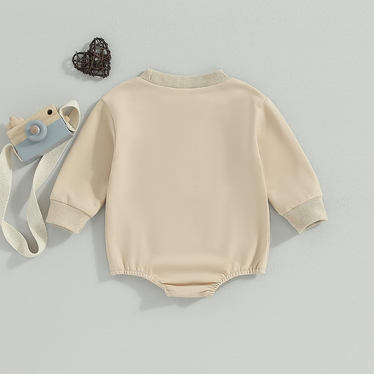 Zoiuytrg Daddys Girls Baby Clothes Daddys Girl Print Long Sleeve Bubble Romper Newborn Fall Winter Matching Outfit (Apricot Rompers, 0-3 Months)