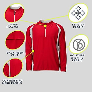 Wire2wire Men's Performance Long Sleeve Baseball Cage Jacket Grey/Grey 2XL