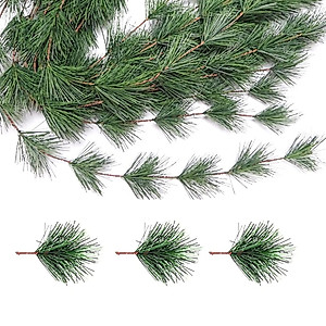 Jylucky 65 PCS Artificial Pine Needles Branches, Small Pine Twigs Greenery Plants Pine Leaves Needle for DIY Garland Wreath Christmas Thanksgiving Wedding Home Garden Decoration