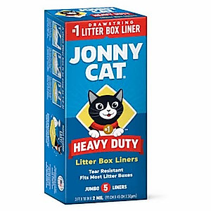JONNY CAT Litter Box Liners, Heavy Duty, Jumbo 5 Per Box (4 Pack/Boxes)