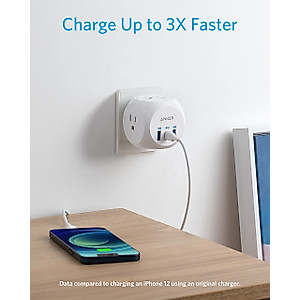 Anker Electrical Outlet Extender with 30W USB C Charger, Multi Plug Outlet with 3 USB Ports and 3-Outlet Extender,Power Delivery High-Speed Charging for iPhone 14/13/13 Pro, Cruise Ship, Home, Office