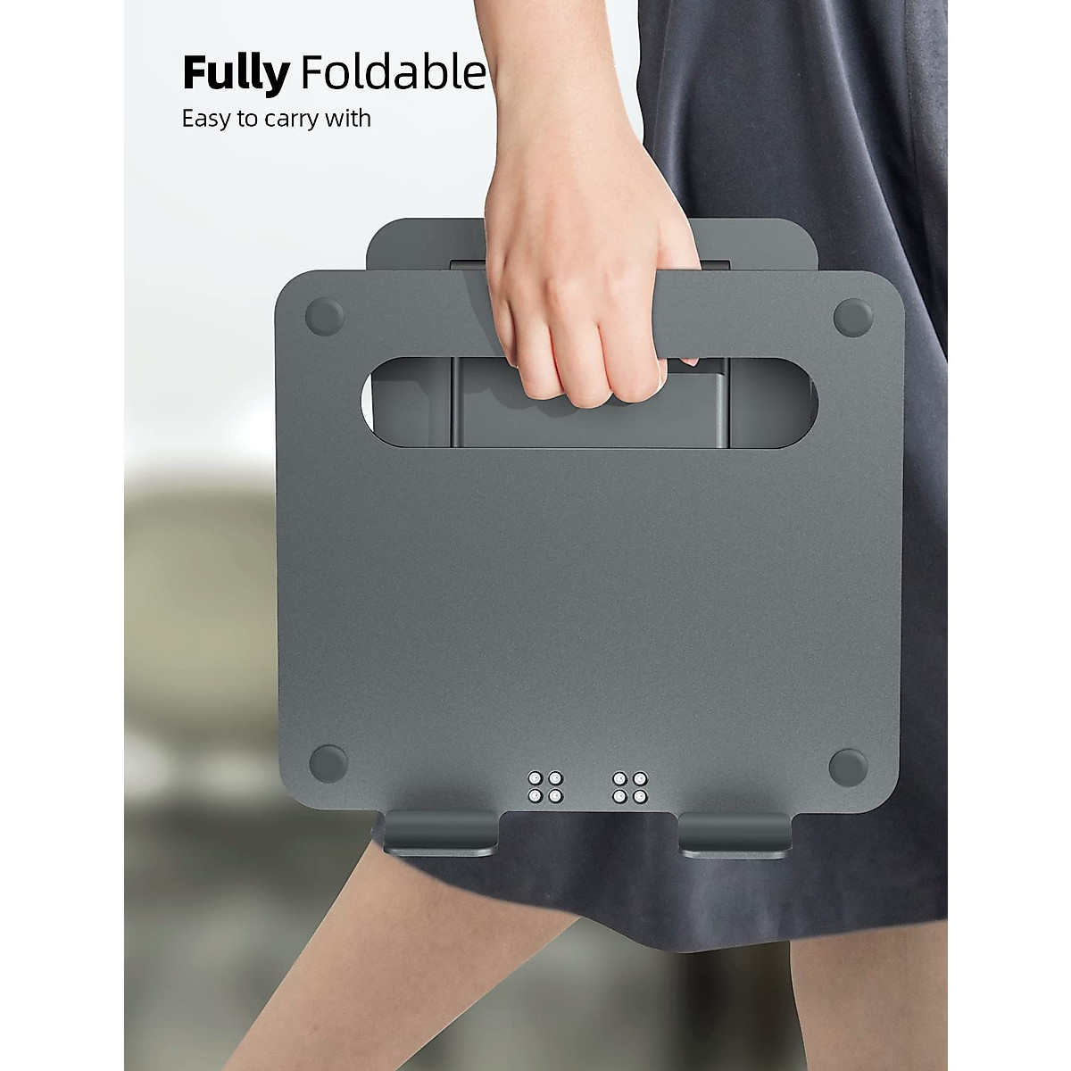 Nulaxy Laptop Stand for Desk, Ergonomic Sit to Stand Laptop Holder Convertor, Adjustable Height from 1.18" to 21", Supports up to 22lbs, Compatible with MacBook, All Laptops Computer Tablets 10-17"