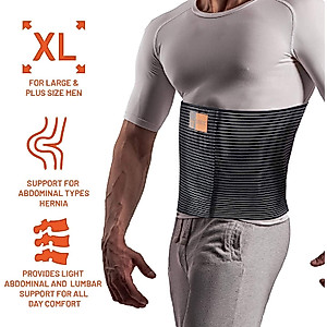 Everyday Medical Plus Size Umbilical Hernia Support Belt I Pain and Discomfort Relief from Umbilical, Navel, Ventral and Incisional Hernias I Hernia Binder for Big Men and Large Women I L/XL