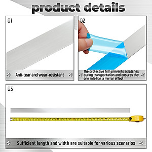 2 Pcs Stainless Steel Trim Strips 304 Brushed Stainless Steel Trim Metal Finishing Sheet Metal Gap Strip Filler Trim for Kitchen Tools (Silver, 1 x 30 Inch)