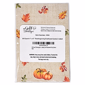 50 Pcs Thanksgiving Table Place Cards Fill in Gratitude Cards Harvest I Am Thankful For Card Autumn Dinner Settings Wedding Fall Party Supplies Decor