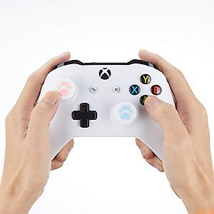 LeyuSmart Thumb Grip Caps for Playstation5 PS5 PS4 Xbox Switch Pro Controller,Cat Paw Thumbstick Caps for Joystick (Black)