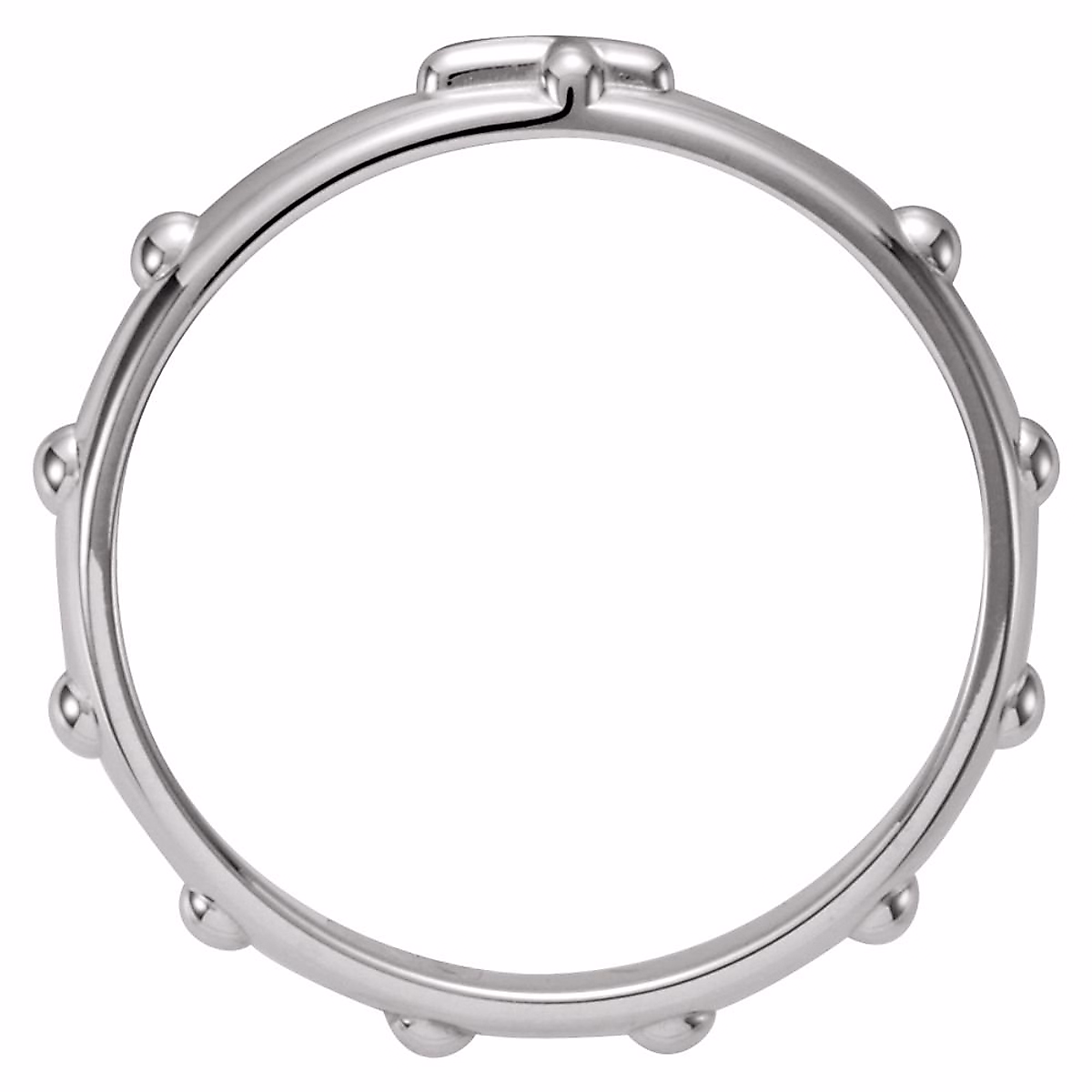 Bonyak Jewelry Sterling Silver Rosary Ring - Size 5