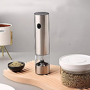 Electric Salt and Pepper Shakers 2 Set,Battery Operated Salt and Pepper Grinder Set Battery Powered with LED Light, Electric Pepper and Salt Grinder Mill & Reffiable Adjustable Coarseness